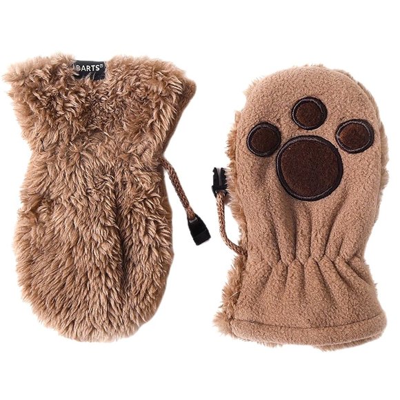 Barts | Accessories | Barts Baby Bear Paw Print Fuzzy Fur Winter ...